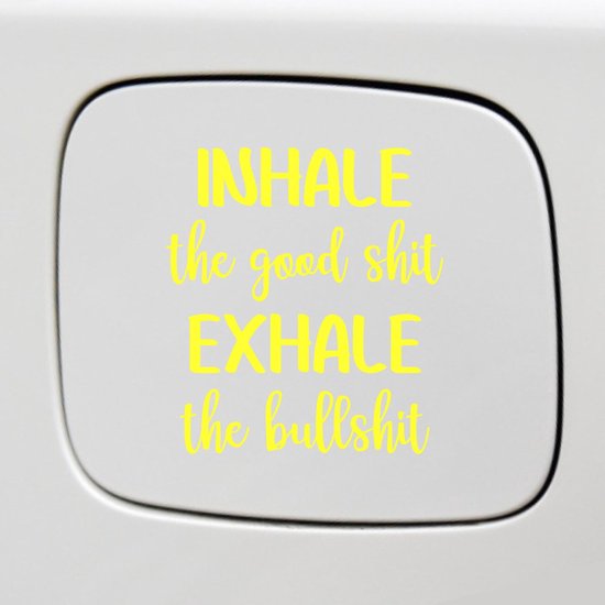 Bumpersticker - Inhale The Good Shit - 14x12 - Geel | bol