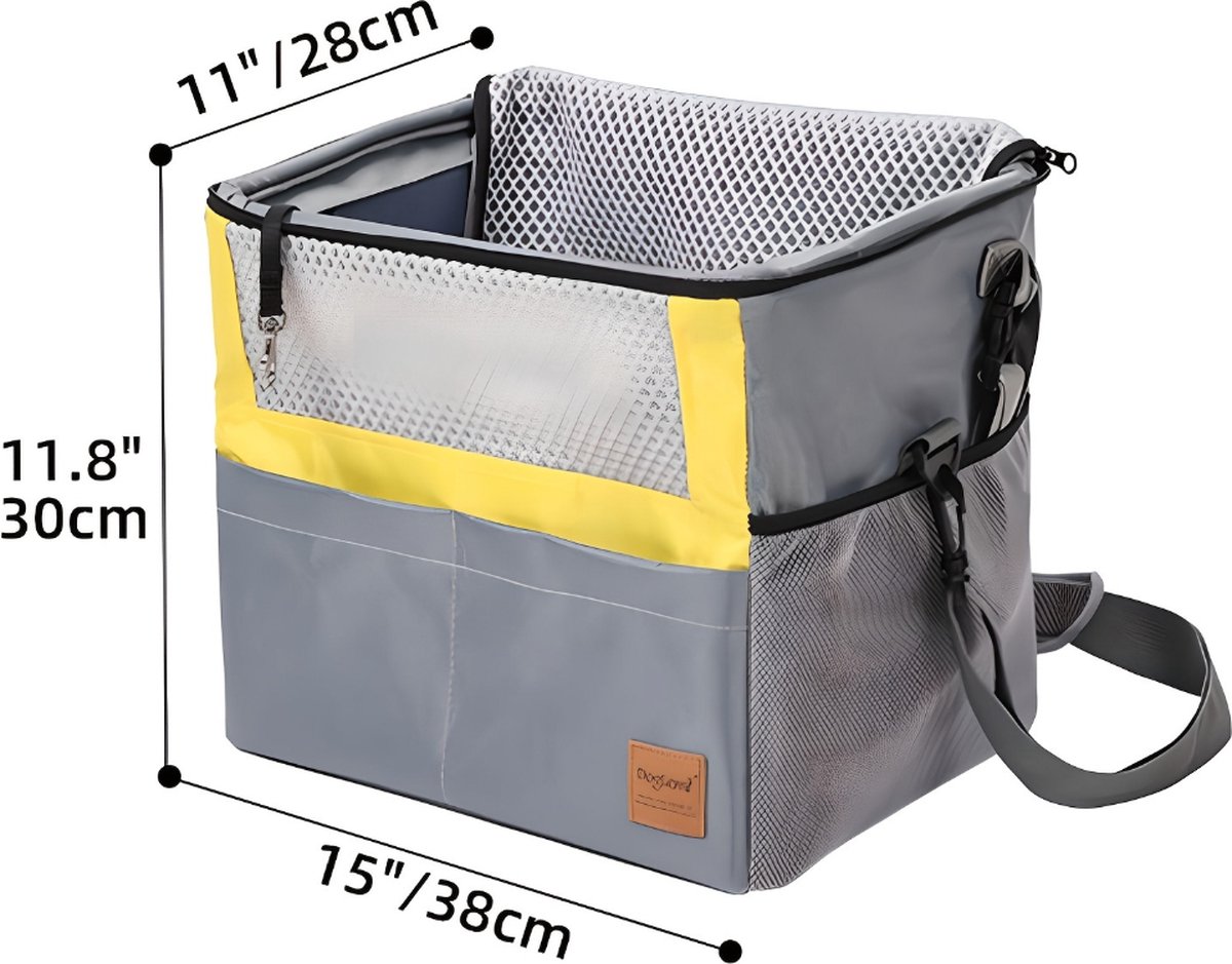 Livano Fietsmand Hond - Hondenmand Fiets - Voorop - Fietstas Hond - Hondenfietsmand - Geel | bol