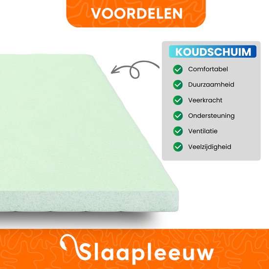 Matras Topper - 90x200 - HR Koudschuim - Bamboo Touch - 4 Seizoenen ...
