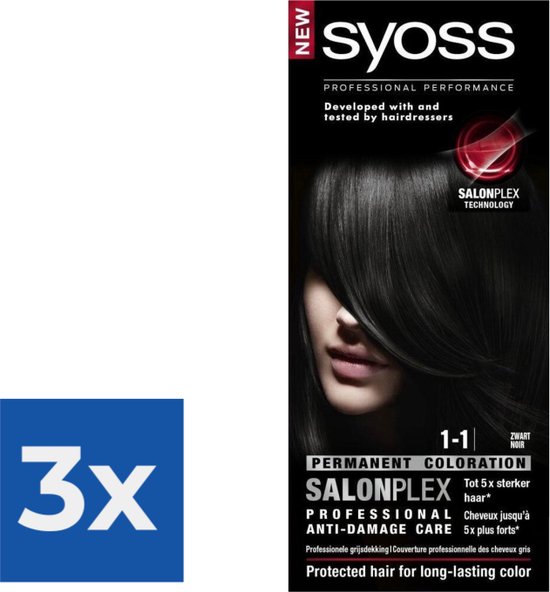 SYOSS Color baseline 1-1 Zwart - 1 stuk - Voordeelverpakking 3 stuks | bol