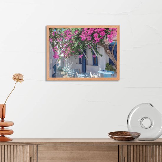 Poster Kleurrijk griekenland Rechthoek Horizontaal Met Lijst XL (70 X ...