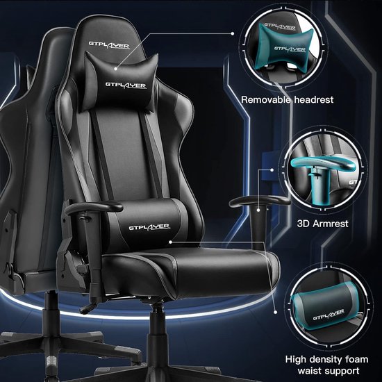 Chaise de Gaming chaise de bureau gamer chaise ergonomique accoudoir ...