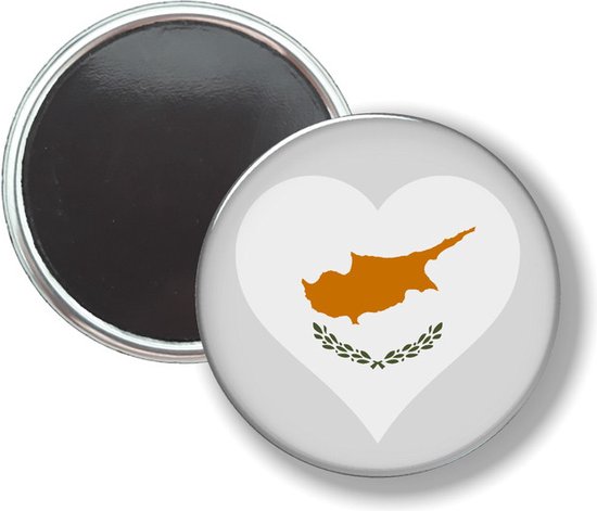 Button Met Magneet - Hart Vlag Cyprus - NIET VOOR KLEDING | bol