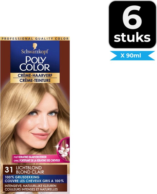 Schwarzkopf Poly Color Crème Haarverf 31 Lichtblond - 1 stuk ...
