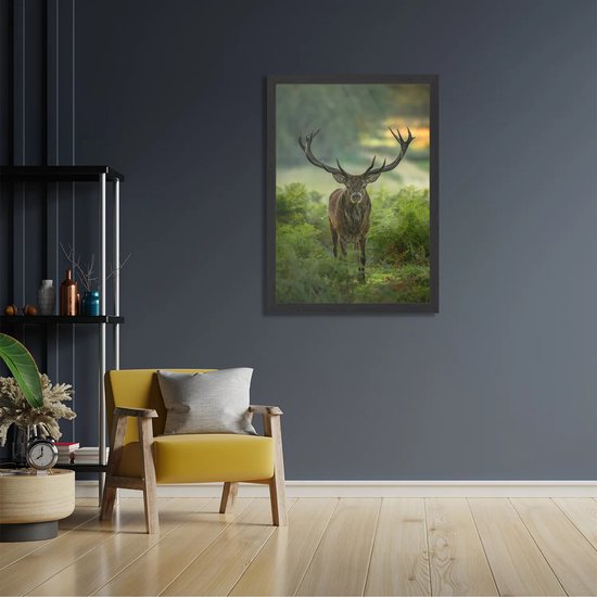 Poster Edelhert In Het Bos Rechthoek Verticaal Met Lijst M (30 X 40 CM ...