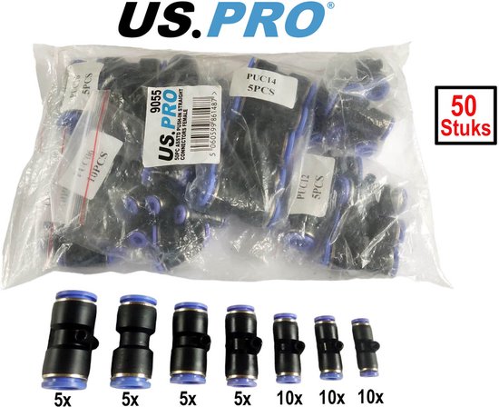 Assortiment pneumatische luchtleiding snelkoppelingen ...