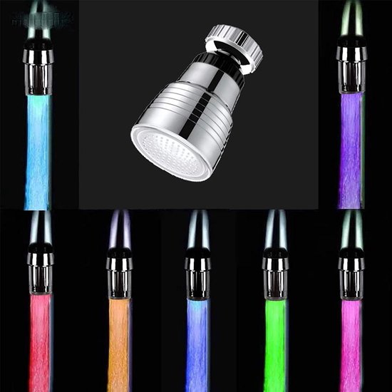 kleurrijke LED water kraan - Led-handdouche, douchekop, led-douchekop ...