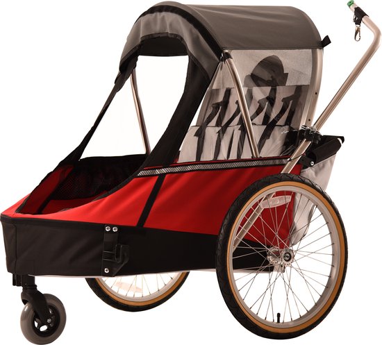 Wike Double Children's Bike Trailer - Red/Grey | bol