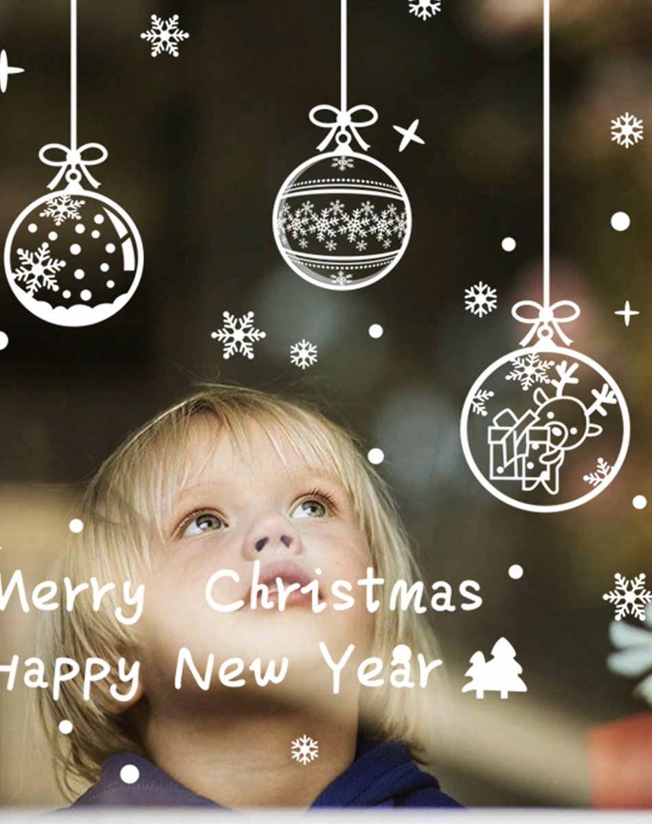 Kerst sticker - Raamsticker - Wit - Kerstmis - Kerst decoratie | bol