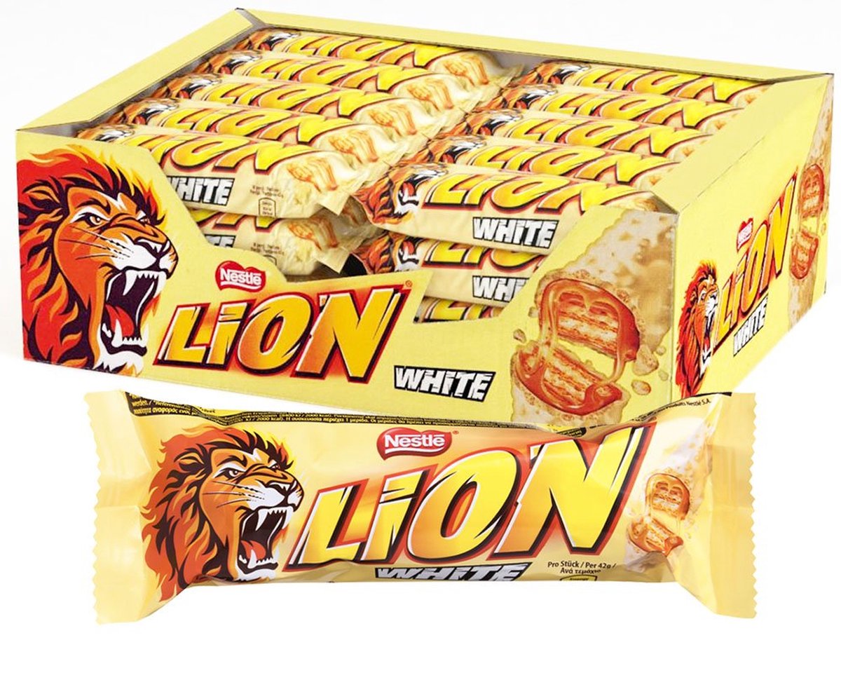 Nestle Chocola Lion White Doos (40 x 42Gram) - Chocolade snack repen - (EU) | bol.