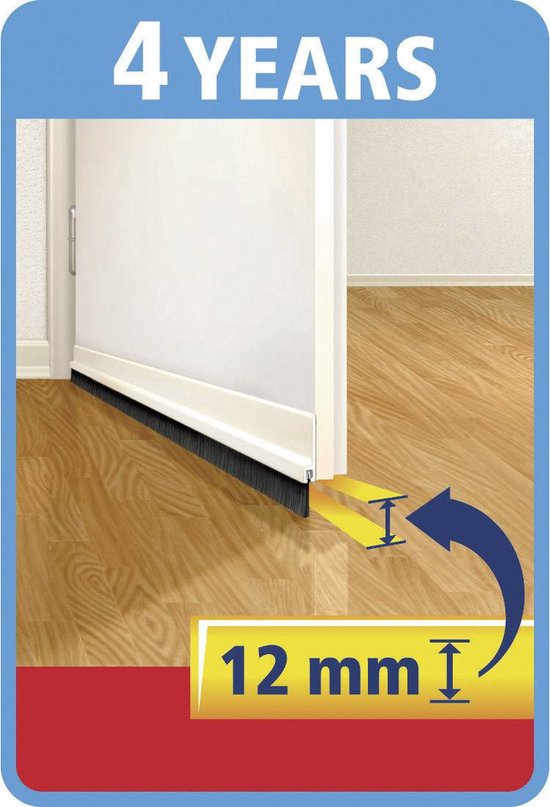 Tesa zelfklevende tochtstrip/dorpelstrip met borstel wit 1 mtr x 37 mm ...