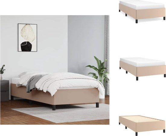 vidaXL Bedframe - Cappuccino - 193 x 93 x 35 cm - Kunstleer - Multiplex ...