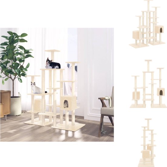 vidaXL Kattenmeubel - Alles-in-één - 112x48x145 cm - Pluche en Sisal ...