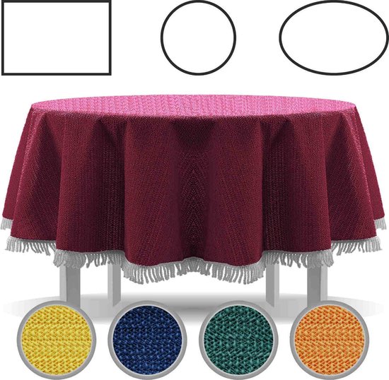 Classic Tafelkleed met franjes, voor tuintafel, rond/ovaal/rechthoekig ...