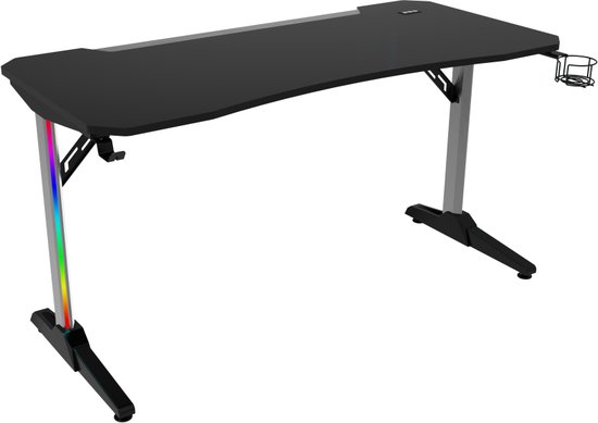 Qware Gaming - RGB - Fremont - Aluminium - Gaming Bureau - 140cm - Game ...
