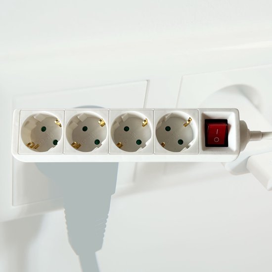 BRASQ Stekkerdoos 4-voudig Wit - 1,4 meter - Stekkerdozen ...