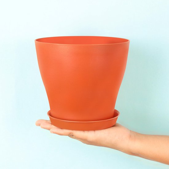 Belle Vous 10 Pak Terracotta Plastic Binnenplanten Potten - 13,5 cm ...