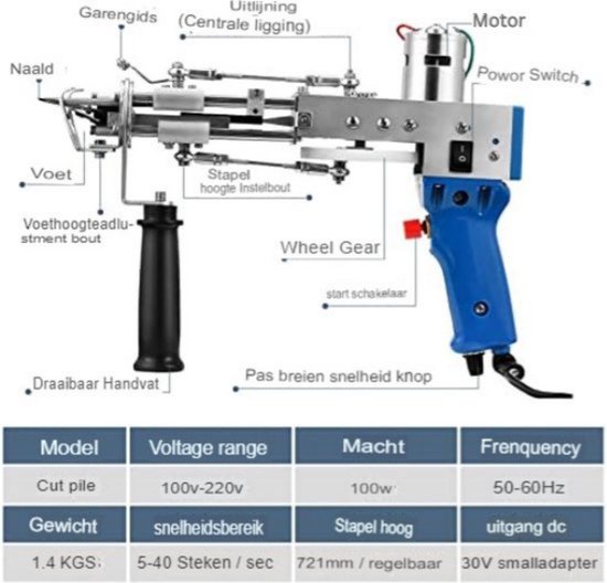 Borduurmachine - Tufting gun | bol