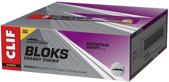 Clif® Blok Energy Chew Mountain Berry (per 18 in doos) - Energiereep | bol