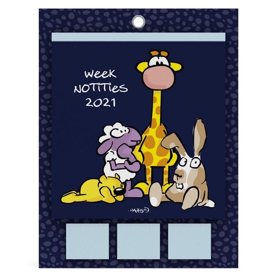 VIS weekkalender of weekplanner 2021 - + Post-its plakbriefjes - 19.5 x ...