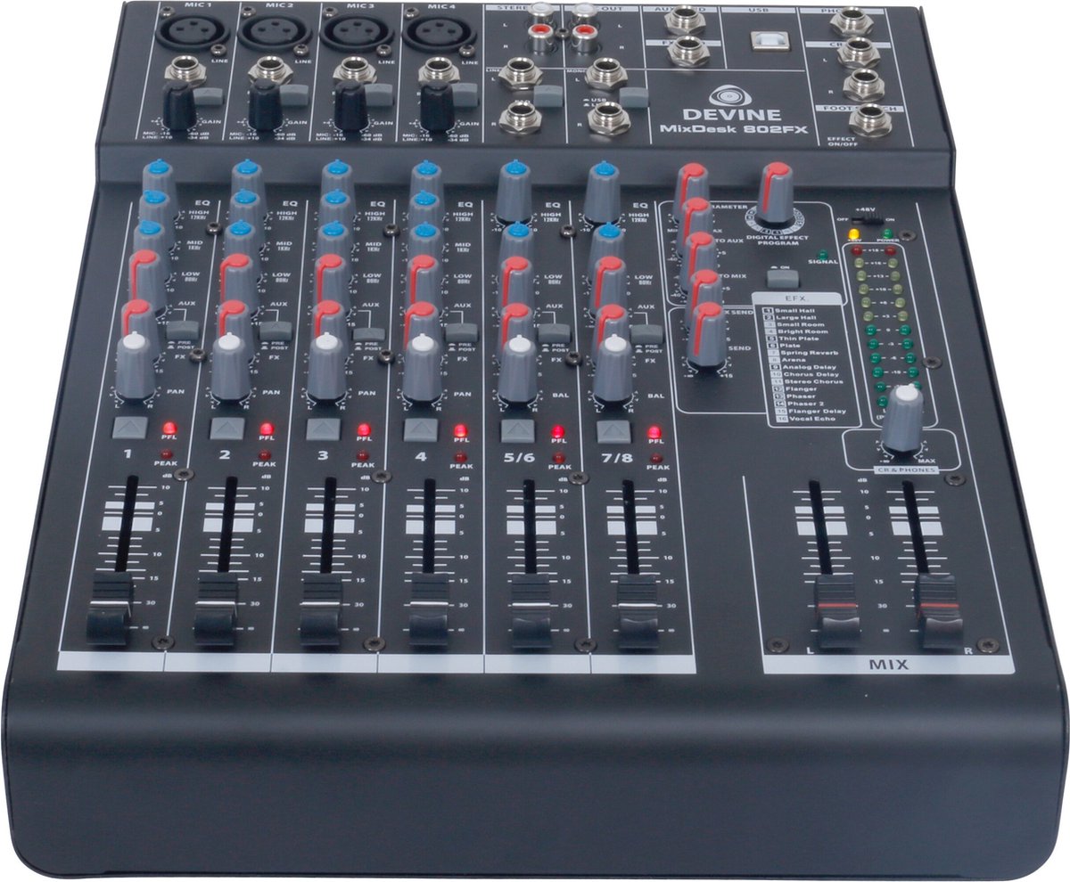 Devine 802FX Mengpaneel - DJ Mixers - 8-kanaals - Met FX | bol