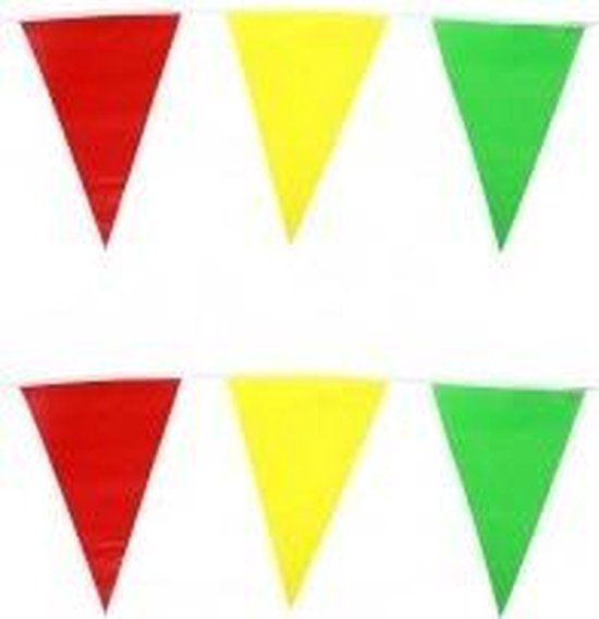 Vlaggenlijn rood-geel-groen 10 m - . | bol