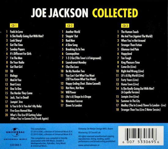 Joe Jackson Collected, Joe Jackson | Muziek | bol