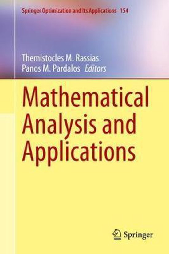 Mathematical Analysis And Applications 9783030313388 Boeken