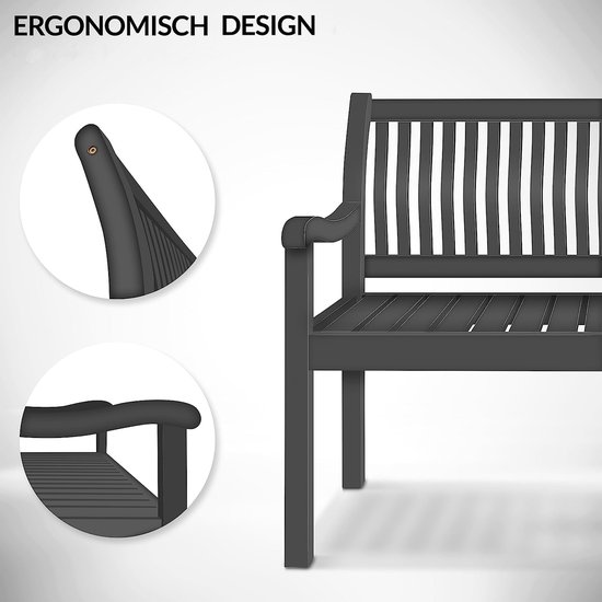 Sens Design Tuinbank hout – Weerbestendig – 3-4 personen - Antraciet ...