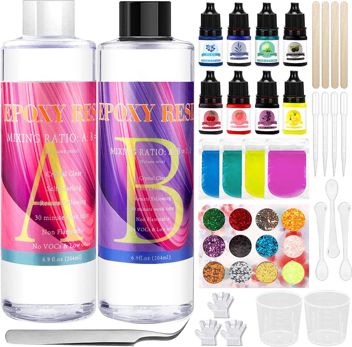 Epoxy - Complete set van epoxyhars - 400 ml - transparant - epoxy resin ...