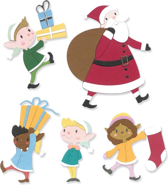 Sizzix Thinlits Die Set Santa & Elves | bol
