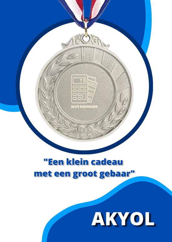 Akyol - beste boekhouder medaille zilverkleuring - Geld - cadeau ...
