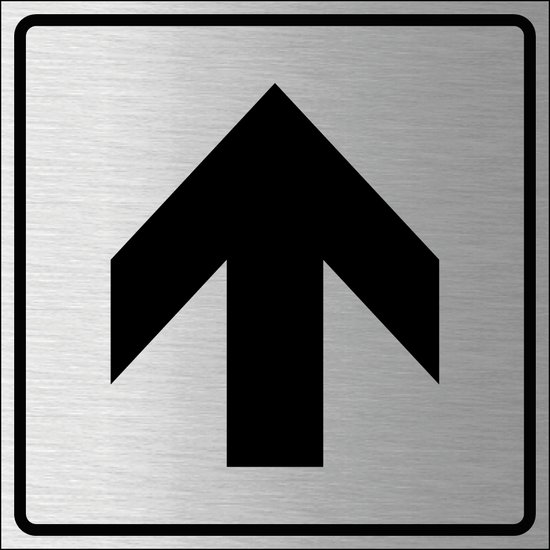 Pijl bordje, geborsteld aluminium 100 x 100 mm | bol