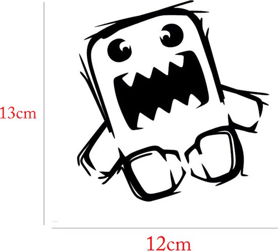 Cartoon JDM Sticker Domo Kun Zwart Tuning Decal Japanese Drift | bol.com
