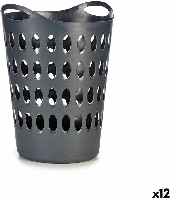 Wasmand Antraciet Plastic 50 L 44 x 56 x 41 cm (12 Stuks) | bol