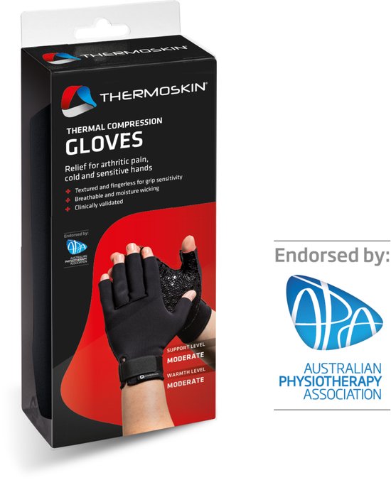 Thermoskin - Thermal Compression Gloves - M - zwart | bol