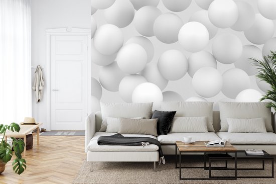 Fotobehang Witte Ballen - Vliesbehang - 254 x 184 cm | bol.com