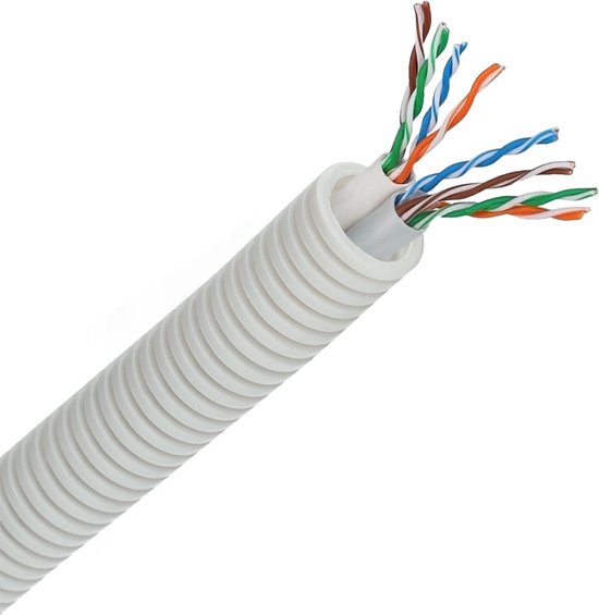 Snelflex flexibele buis 2x UTP CAT-5e kabel - 20mm per rol 100 | bol.com
