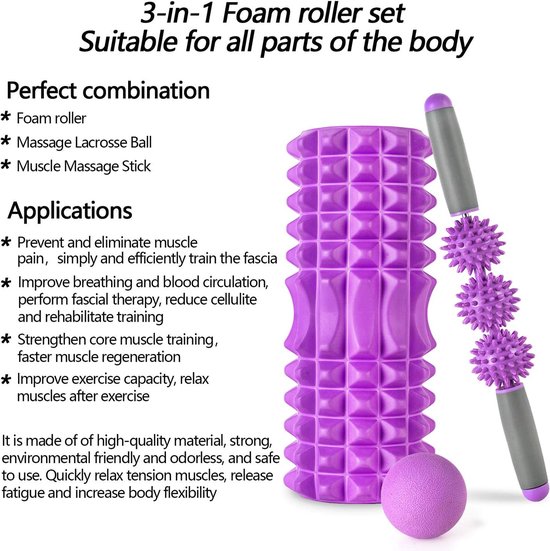 Fascia roller 3in1 set spine foam roller massagerollers Duoball ...