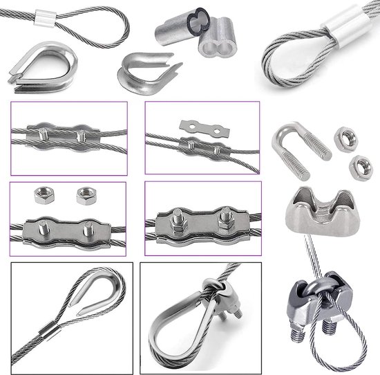 30 stuks spanschroeven, M5 draadspannerset, met dubbele spanschroef M5 ...