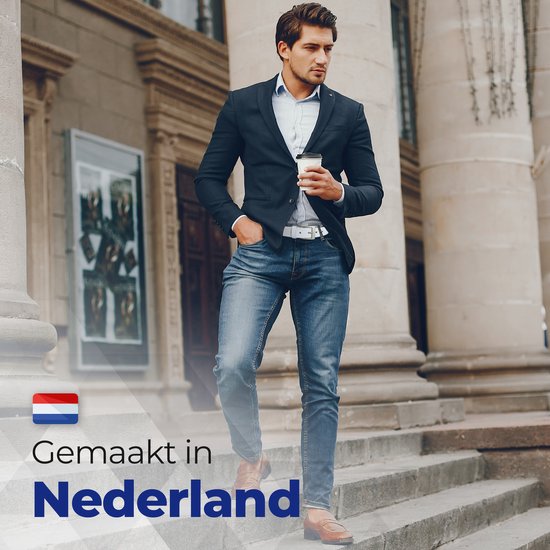 Witte Leren Riem Heren – Riemmaat 115 - Totale riemlengte 130 CM - Echt ...