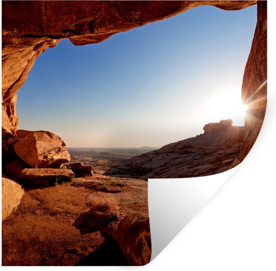 Muurstickers - Sticker Folie - Grot - Woestijn - Zon - Landschap ...
