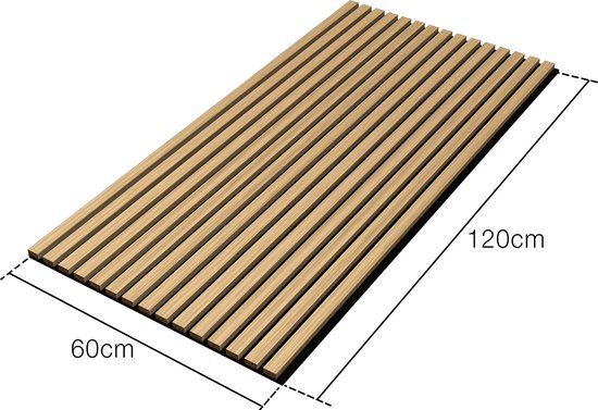 Akoestisch Wandpaneel Vang set van 12 mdf 8,64 m² eiken donker | bol