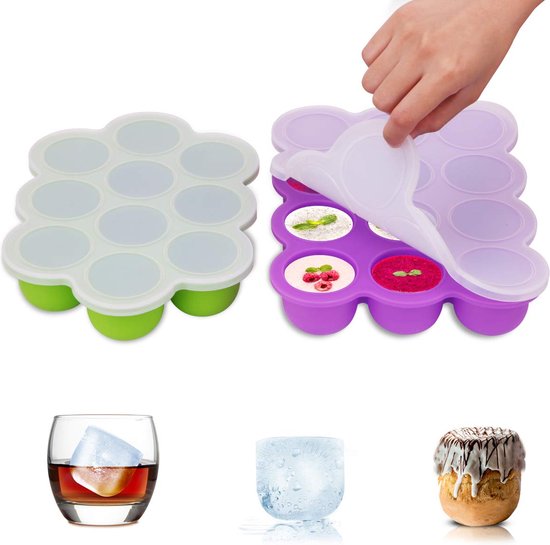 Silicone Baby Food Storage Box, bevriezen siliconen Baby pap met ...