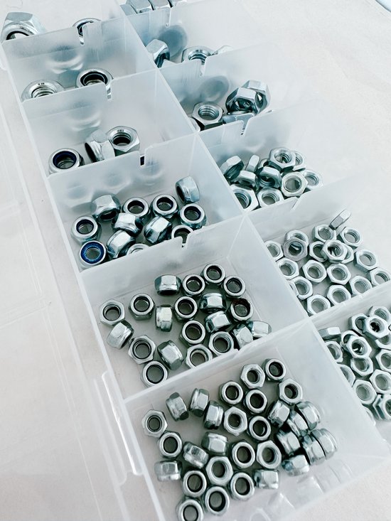 3BMT Set borgmoeren en moeren - 163 delig - Zelfborgende moeren - Verzinkt | bol