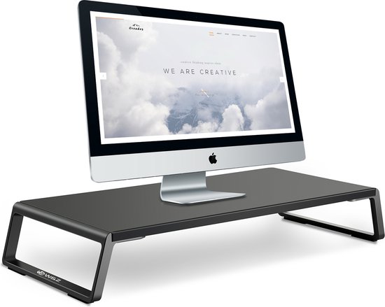W&Z Monitorstandaard - Monitorverhoger - Beeldscherm verhoger - Zwart ...