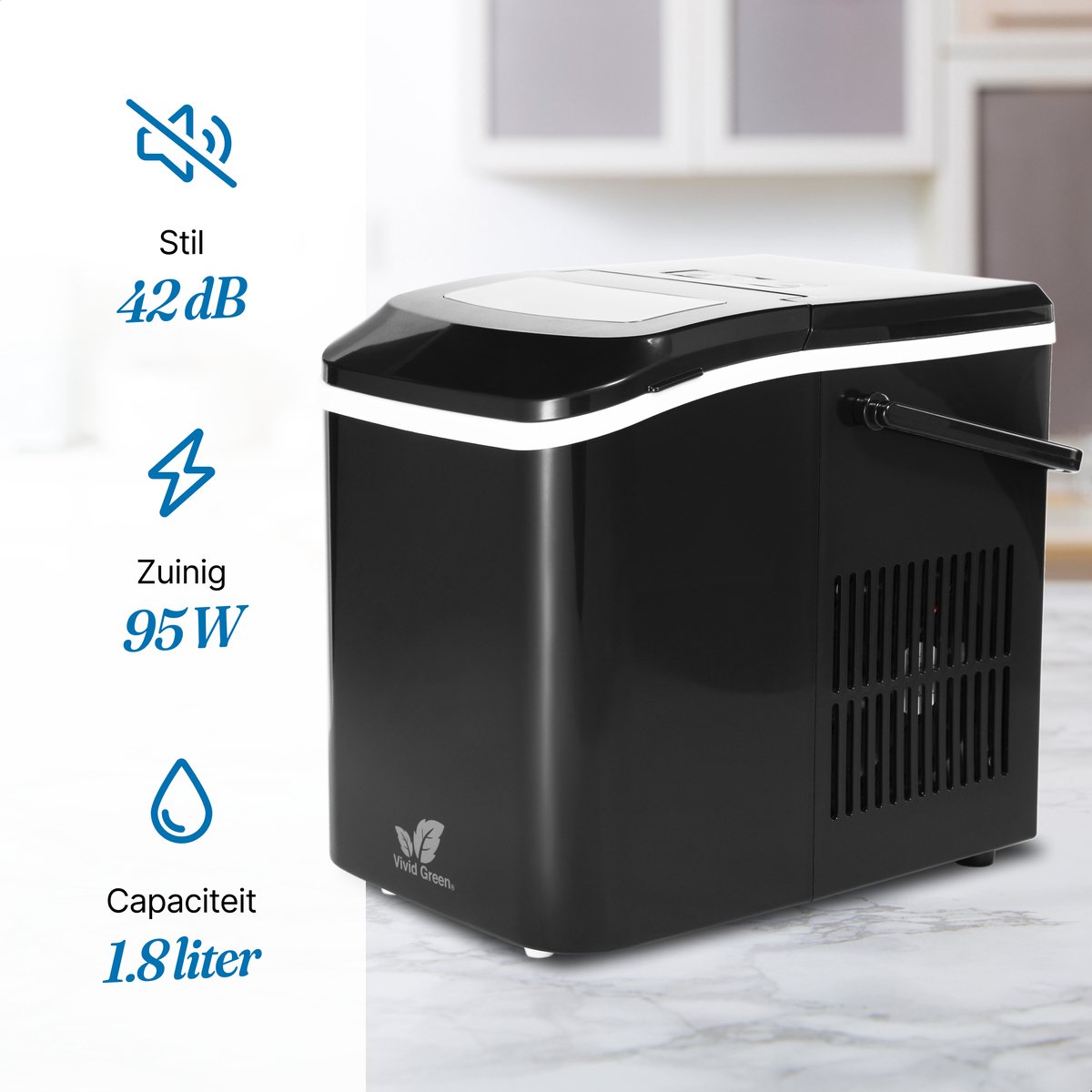 Vivid Green IJsblokjesmachine - 1.8 L - 7-10 Min. - IJsmachine ...