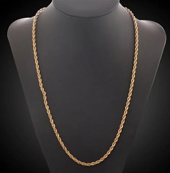Leerella Dames en Heren Twist Goudkleurige Ketting/Armbandset – Goudkleurige Dames en... | bol