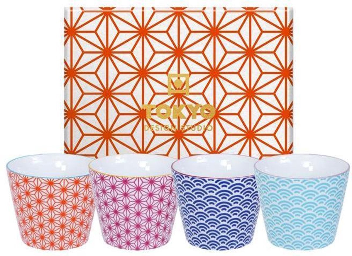 Tokyo Design Studio | Star Wave | Set van 4 kopjes - 180 ml - In ...