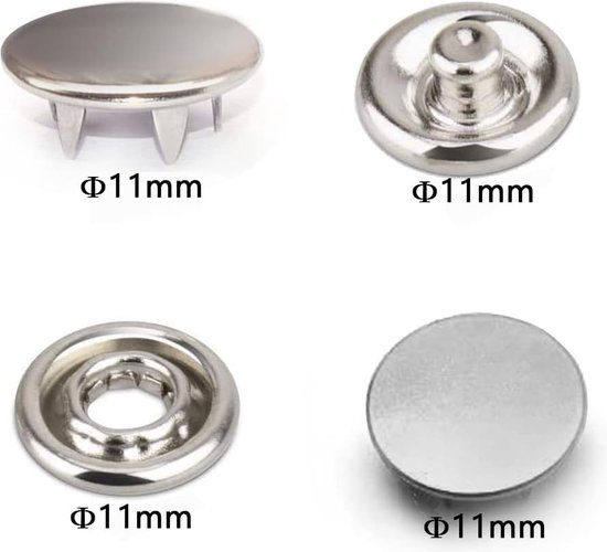 Jersey drukknopen metaal, set van 120 drukknopen, naaitoebehoren ...